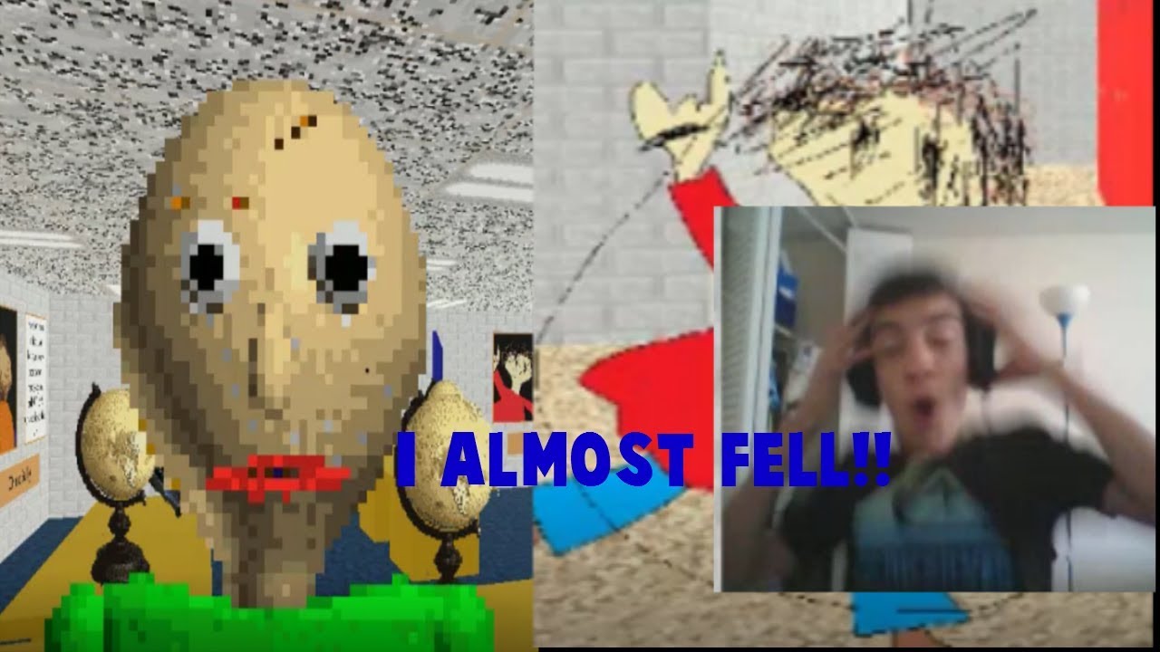 I ALMOST FELL OFF MY CHAIR ON MY FIRST TRY!! - Baldi's Basics - YouTube