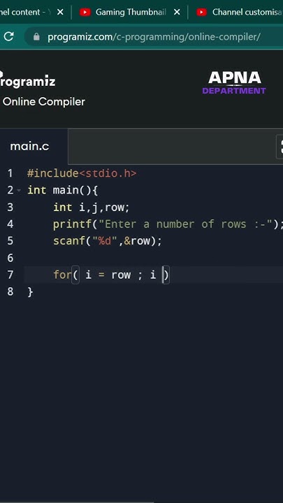 C Program To Print Star Pattern Learn Coding In Less Than A Minute Shorts Patternshorts