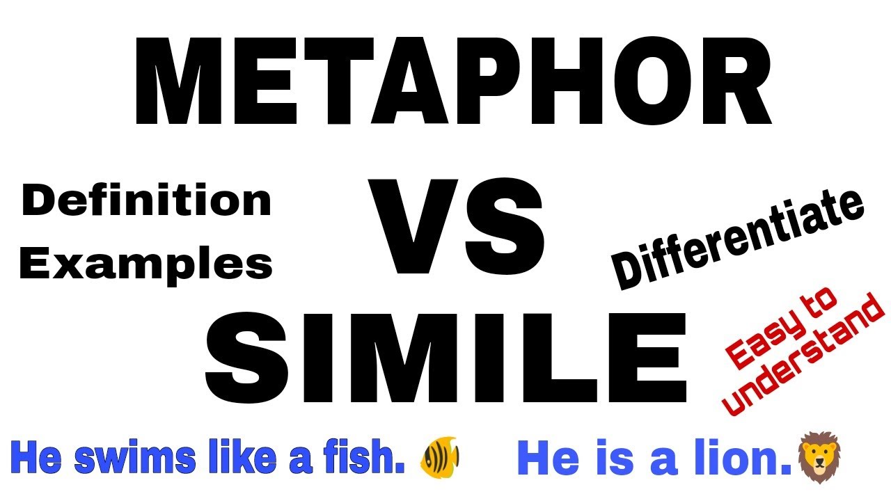 METAPHOR VS SIMILE / Figures of speech / Definition / Differentiate ...