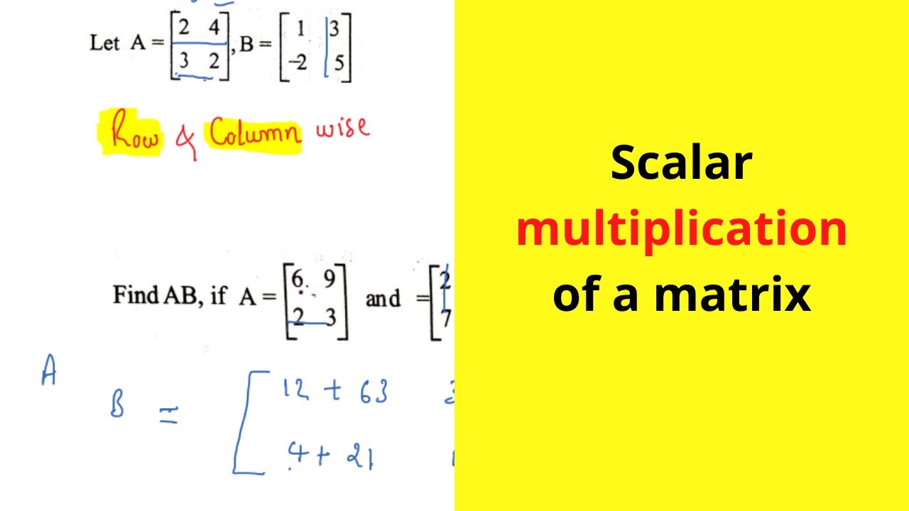 Scalar multiplication of a matrix | Class 12 | CBSE | NEET | JEE - YouTube