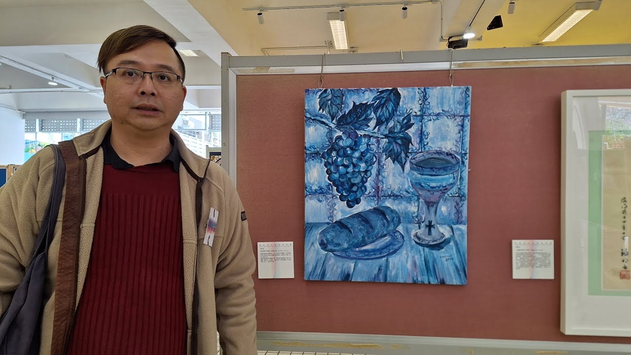 Vincent Lee's painting in Christian Art Biennial Exhibition - YouTube