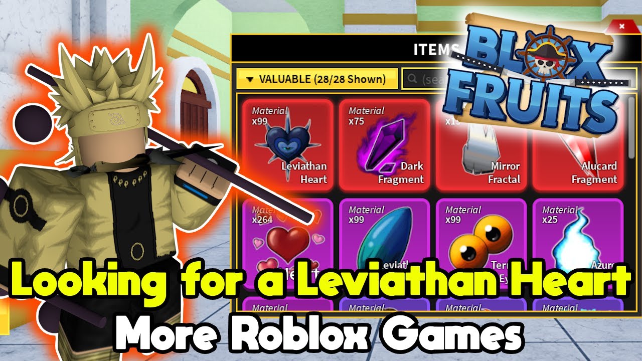 Live Blox Fruits Looking for a Leviathan Heart and More Roblox Games ...