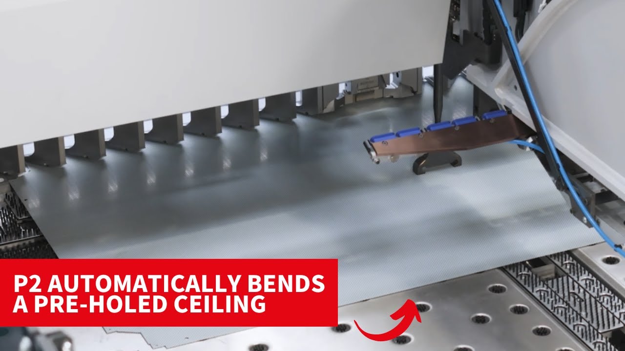 Salvagnini panel bender: P2 automatically bends a pre-holed ceiling ...