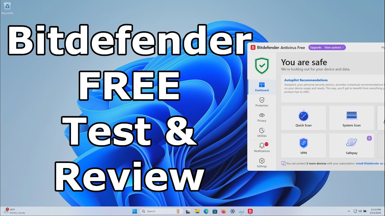 Bitdefender FREE Antivirus Test & Review 2025 - Windows Antivirus Test ...