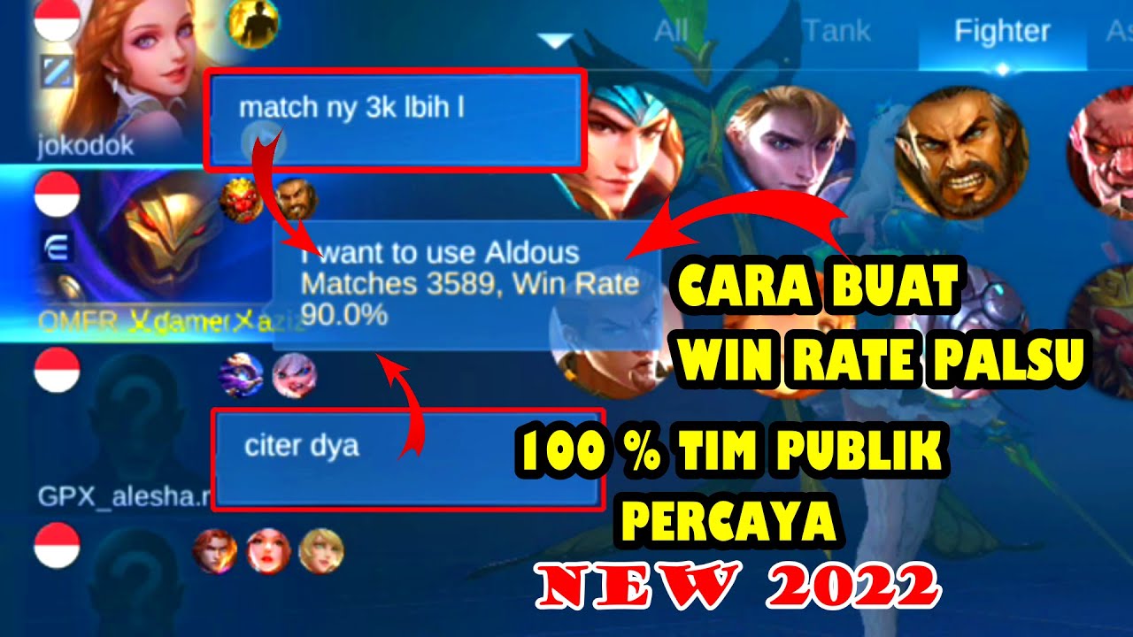CARA PRANK WINRATE KE TEMAN TERBARU 2022 | CARA MEMBUAT WINRATE PALSU ...