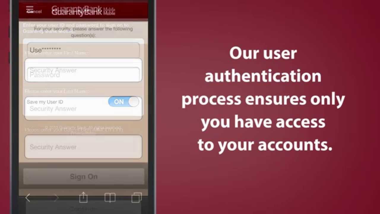Guaranty Bank Mobile Banking Security - YouTube