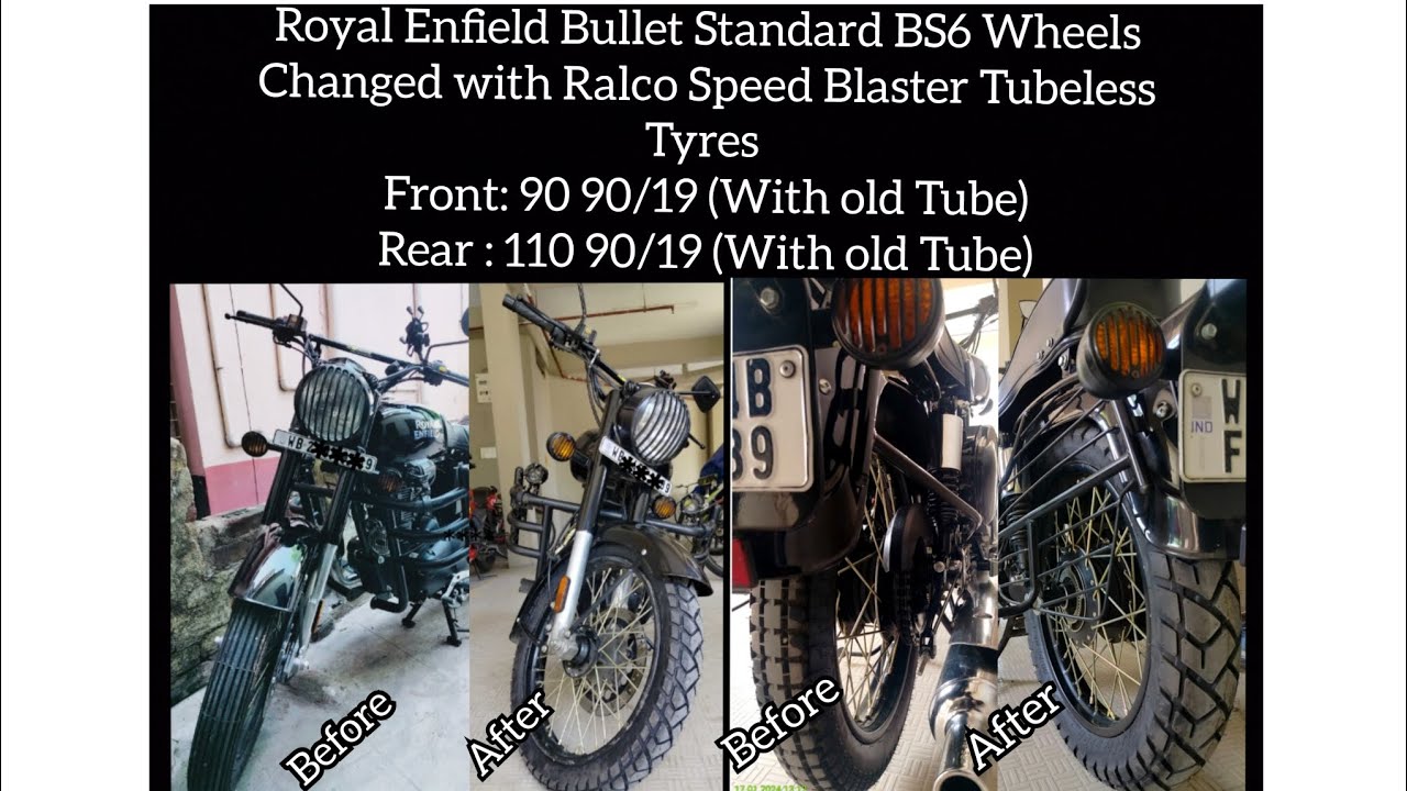 Broad Tyre in RE Bullet Standard BS6 F/R changed to RALCO Speed Blaster ...