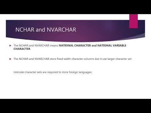 6.Database SQL -- NCHAR and NVARCHAR in SQL String Values - YouTube