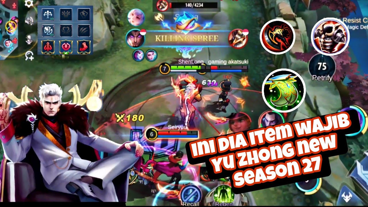 ini dia build wajib Damage yu zhong!!! new season 27!!! yuzhong best ...