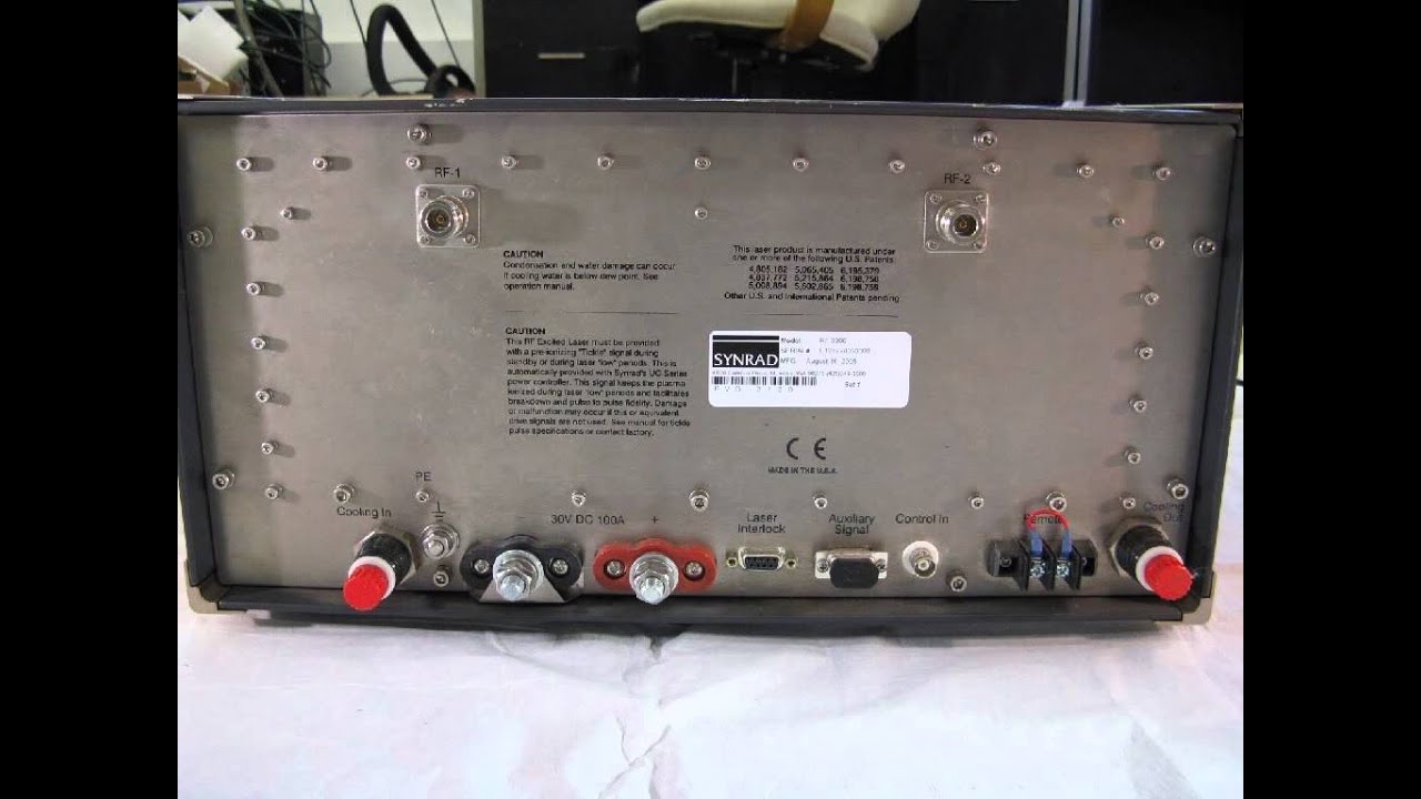 Synrad RF-3000 RF Laser Power Supply For Sale - YouTube