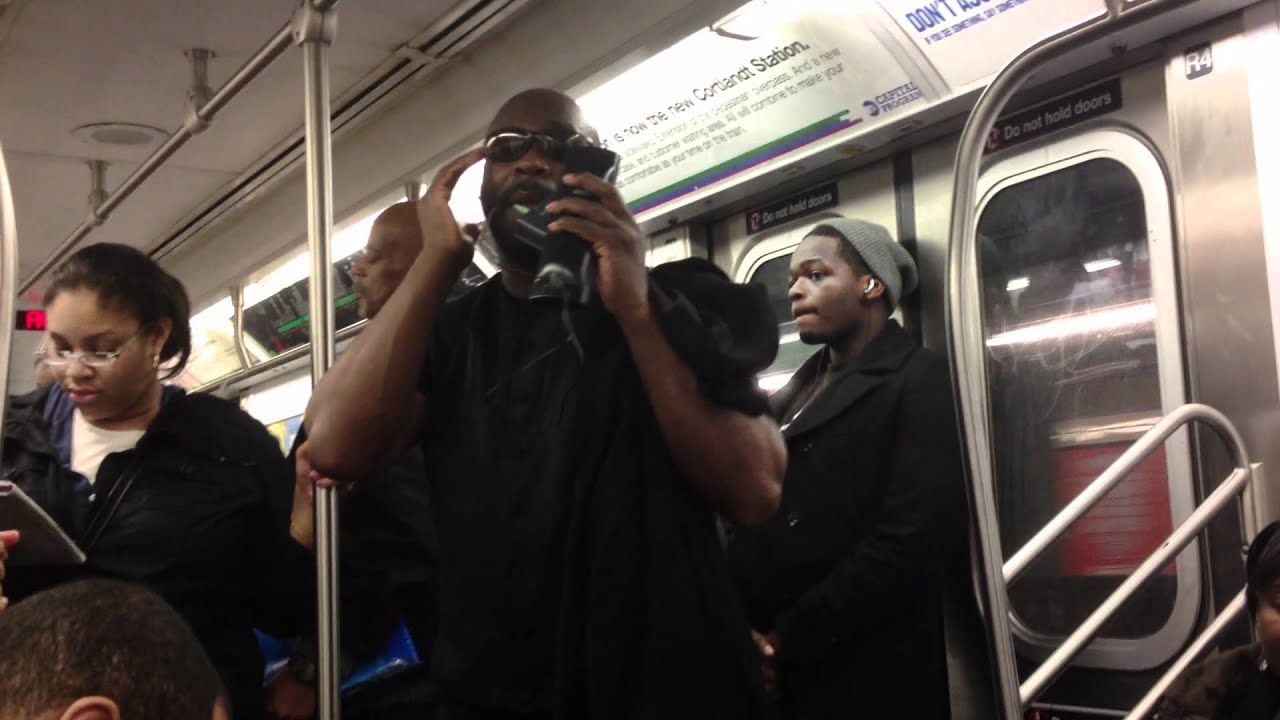 Crazy guy singing reggae on the subway 1 - YouTube