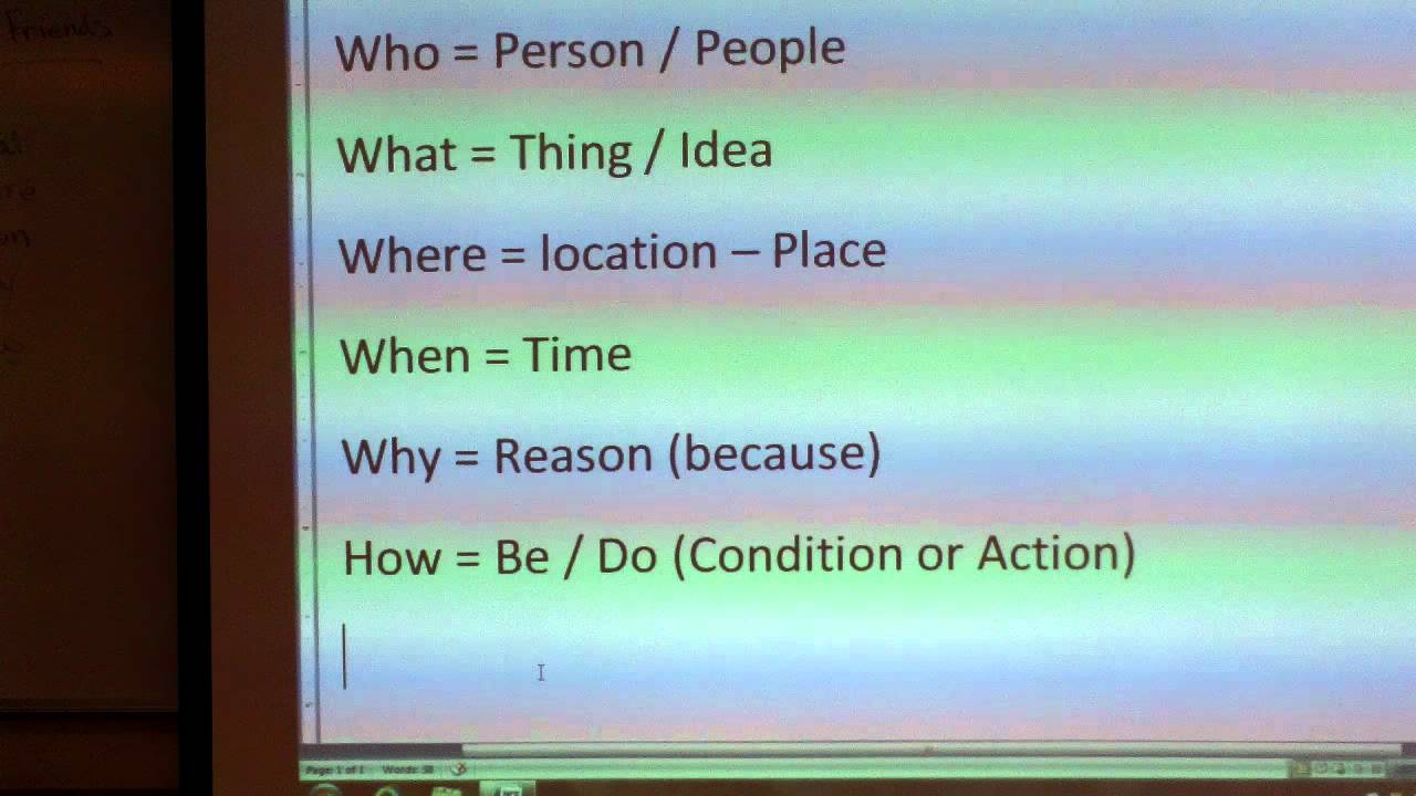 How to make a Wh Question, pt I - YouTube