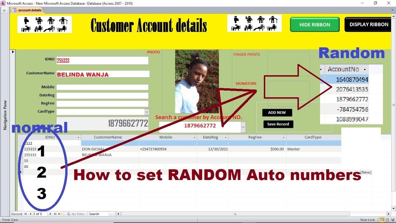 Microsoft Access How To Assign RANDOM Auto Number Rather Than Normal Incrementing 1 2 3 4 10 Microsoft Access How To Assign RANDOM Auto Number Rather Than Normal Incrementing 1 2 3 4 10