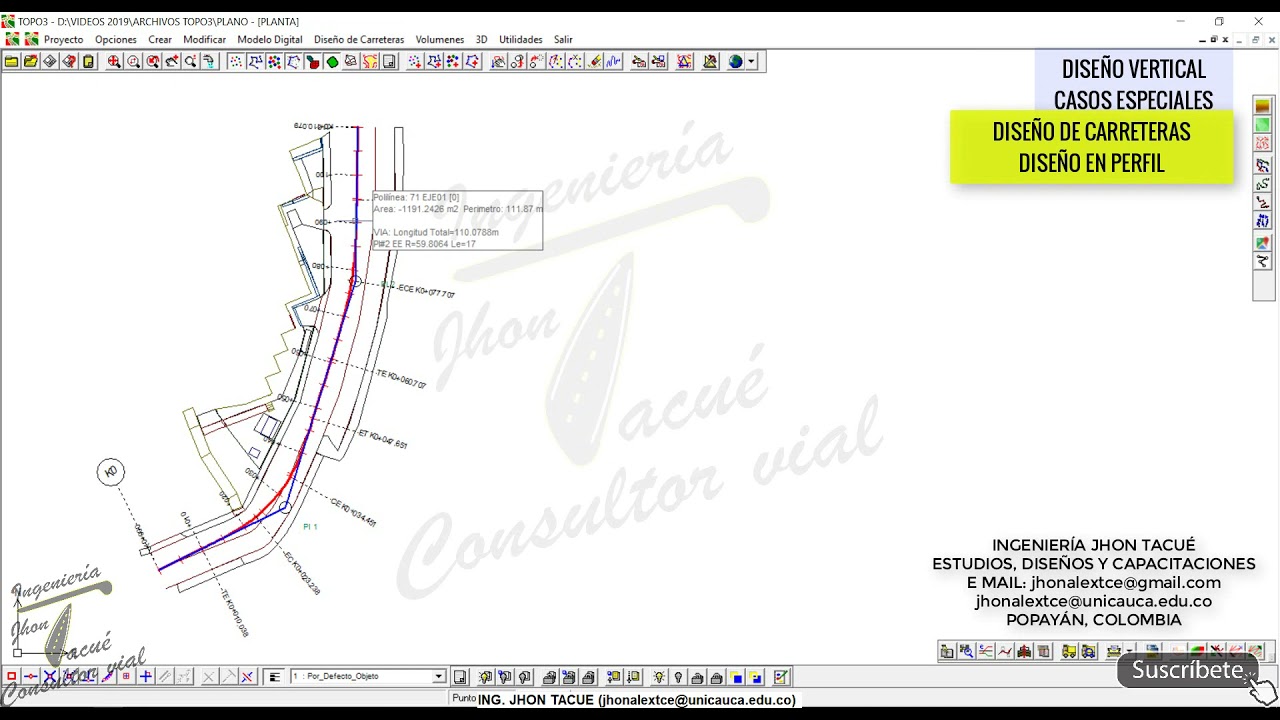 🟢11 DISEÑO VERTICAL - SUB RASANTE (TOPO3) - YouTube