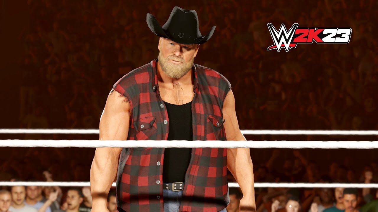 WWE 2K23 - Brock Lesnar Cowboy ATTIRE FULL ENTRANCE! - YouTube