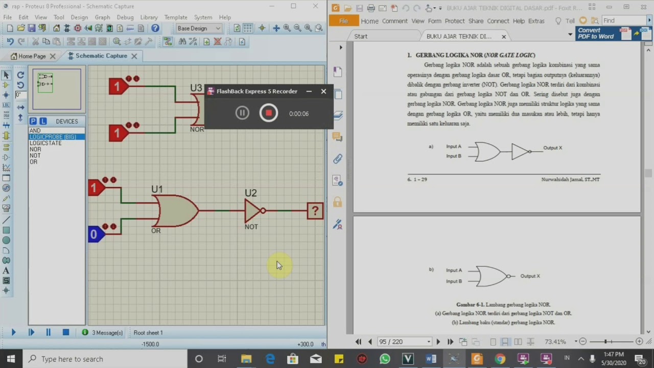 Rangkaian Gerbang logika nor proteus 8 - YouTube