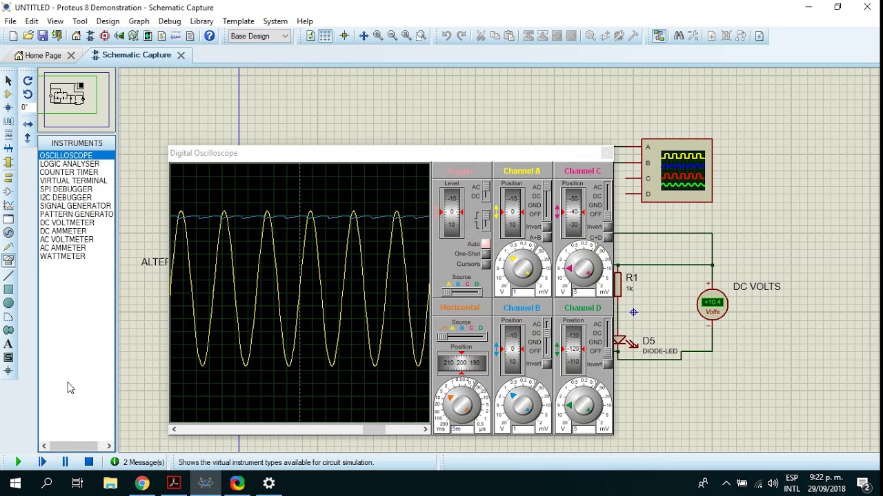FULL WAVE BRIDGE RECTIFIER - SIMULATION - YouTube
