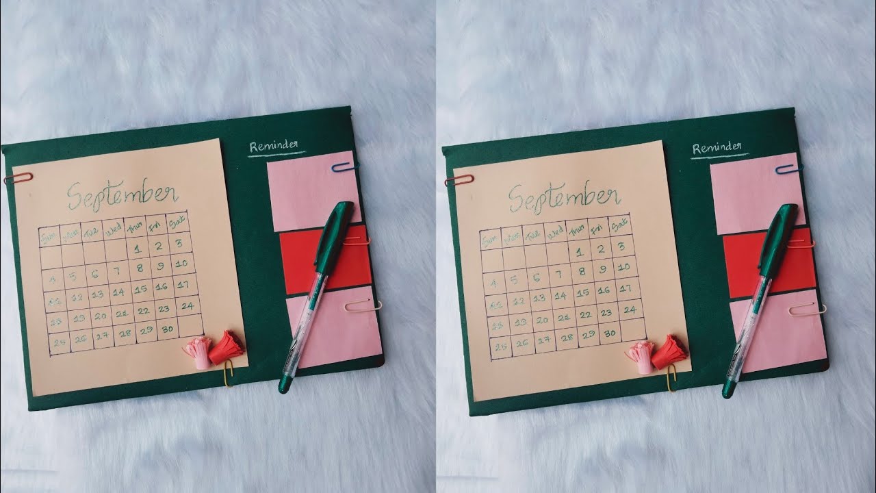 Paper Mini calendar DIY || Table top Calender || Crafty talks - YouTube