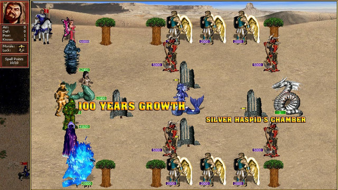 Heroes 3 COMBAT One Hundred Years growth Conflux vs Silver Haspid’s ...