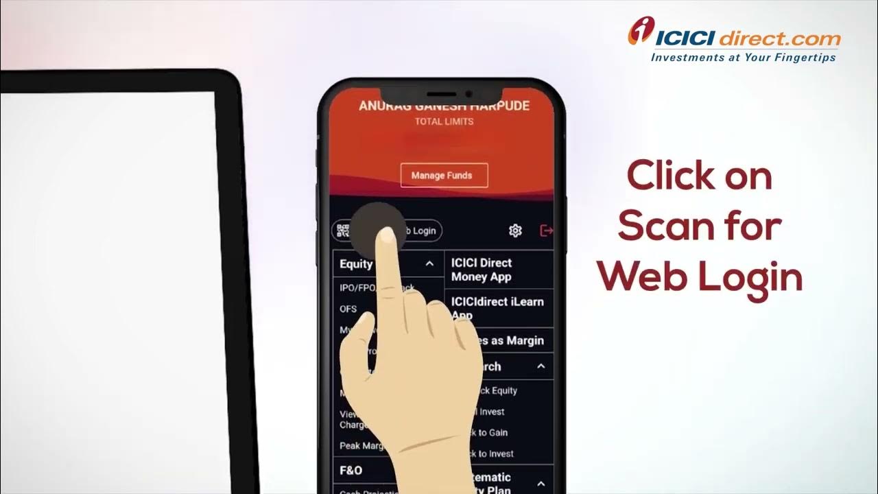 How to login in ICICI Direct market app using QR Code - YouTube