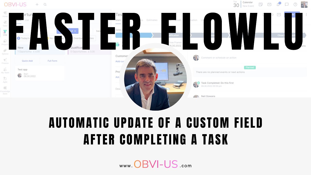 Faster Flowlu Automatic Update Of A Custom Field After Completing A Task Youtube
