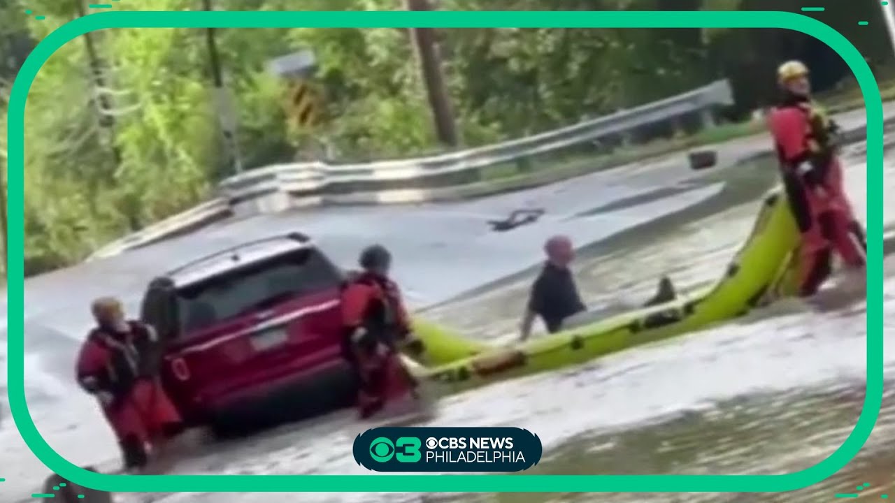 Flooding prompts multiple water rescues in Chester County - YouTube