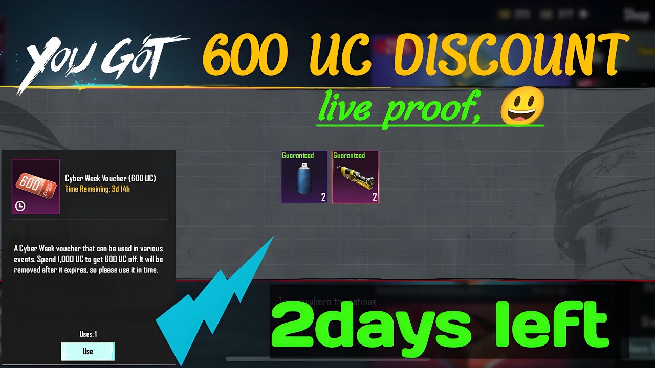 Cyber week 600 UC Discount coupon guide! #536 UC 2 Materias #pubgmobile ...