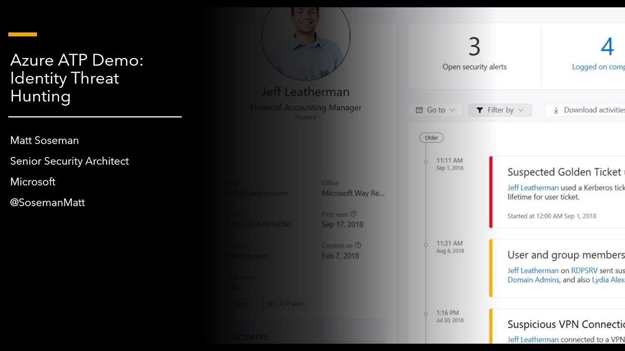Azure ATP Demo: Identity Threat Hunting - YouTube