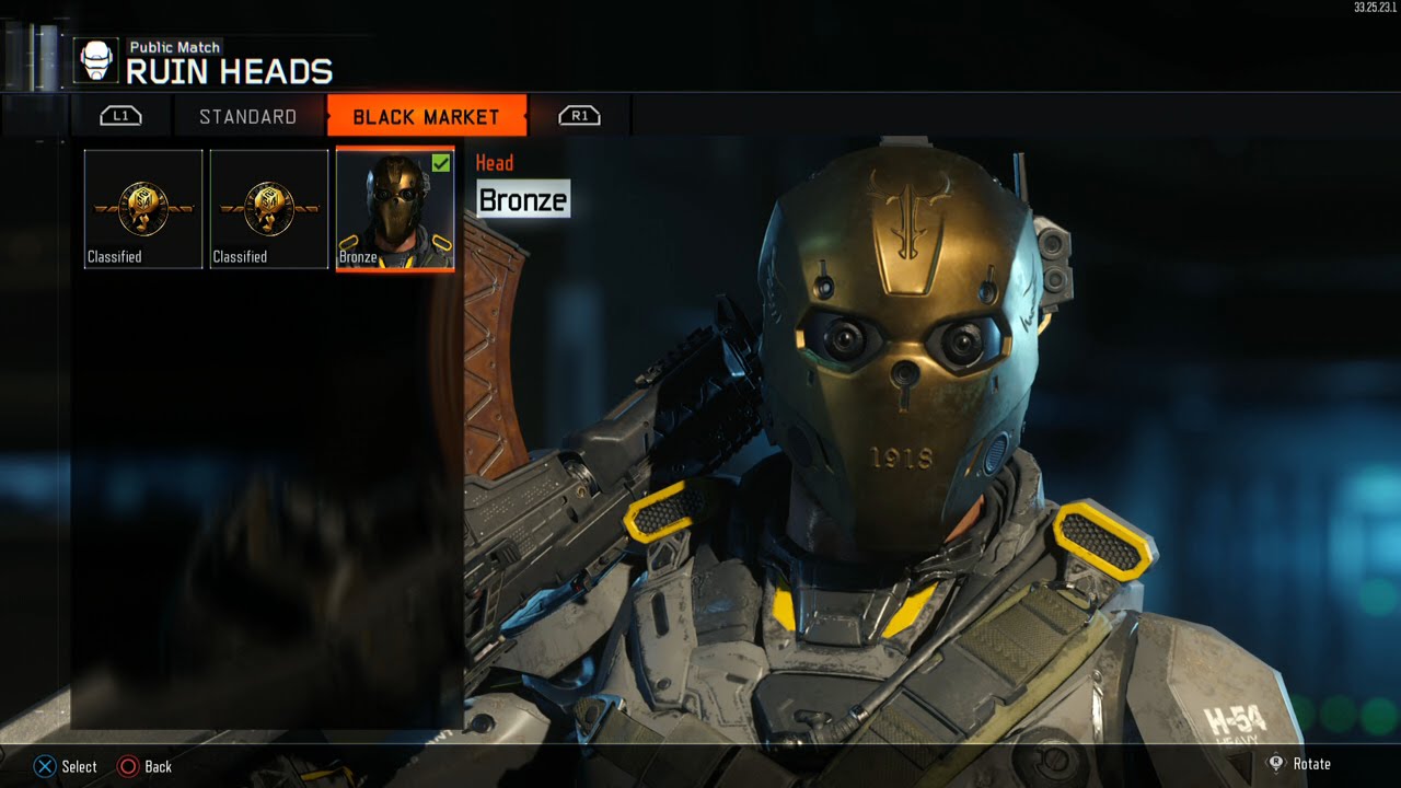 CoD:BO3 Ruin Legendary Head「Bronze」 - YouTube