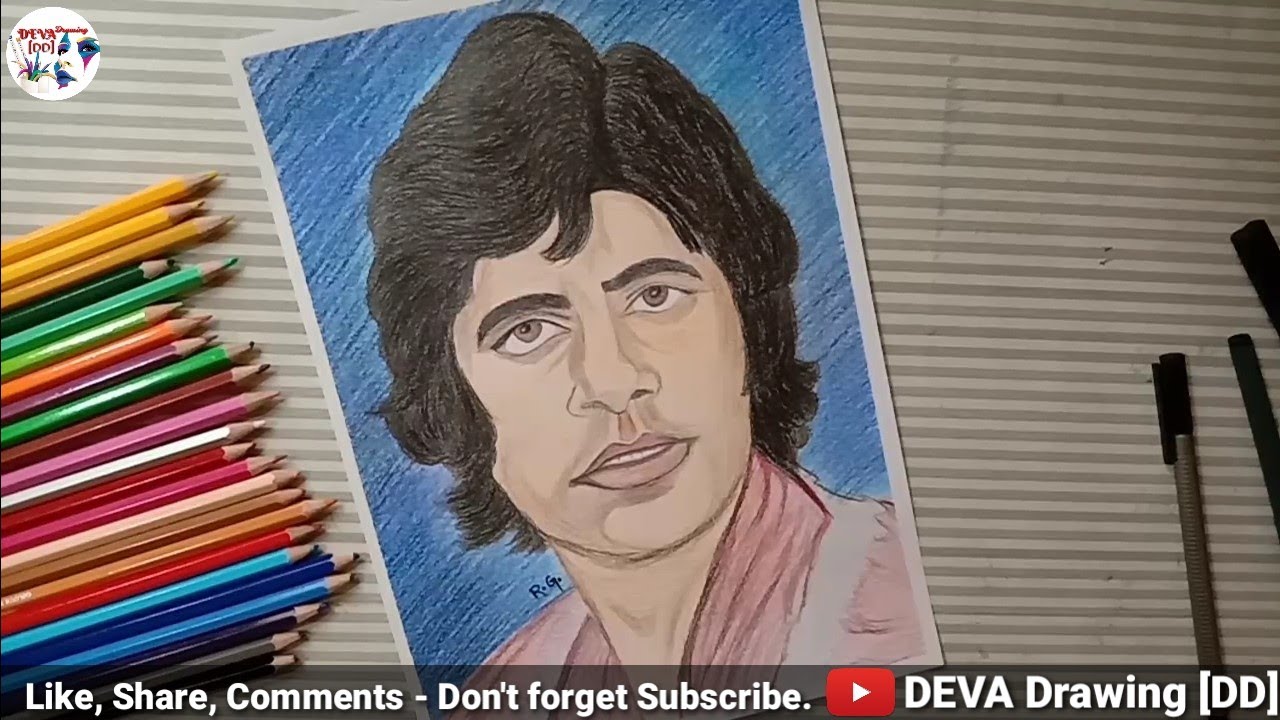Amitabh Bachchan Drawing II How to draw Amitab Bachchan Drawing II ...