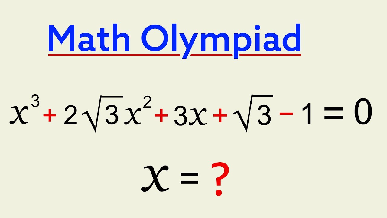 Math Olympiad | A Nice Cubic Equation | 95% Failed to solve! - YouTube