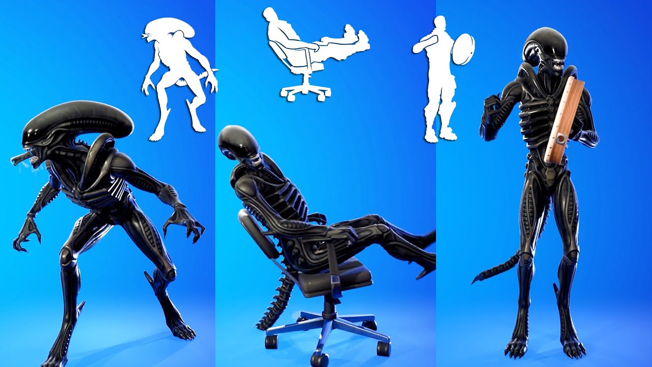 XENOMORPH (ALIEN) Skin with Best Fortnite Dances & Emotes! - YouTube
