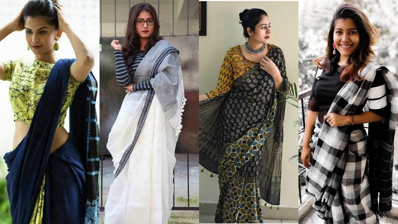 Stylish Office wear Cotton Saree Designs | Designer Saree Designs ...