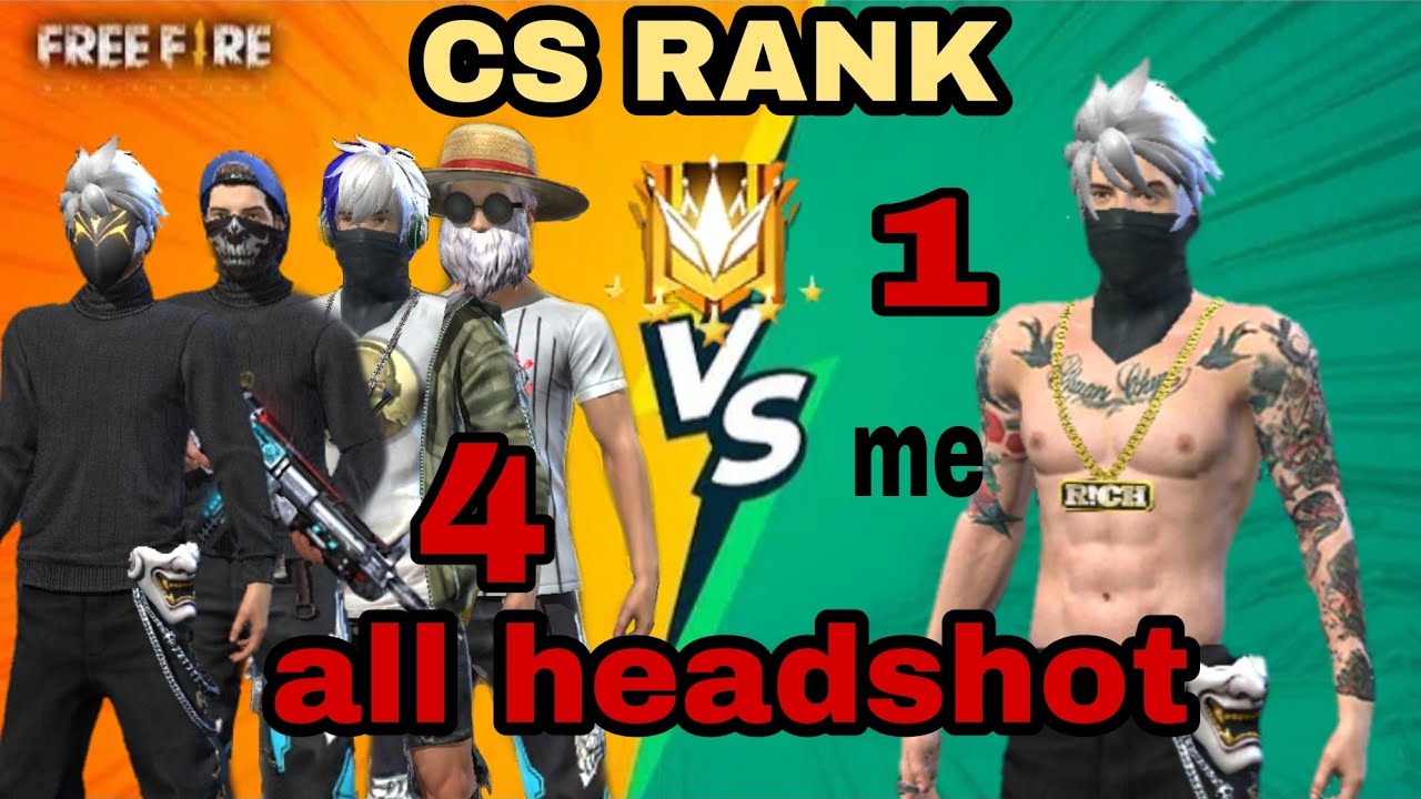How to like free fire 1vs4 mobile gameplay all headshot, ফ্রী ফায়ার ...