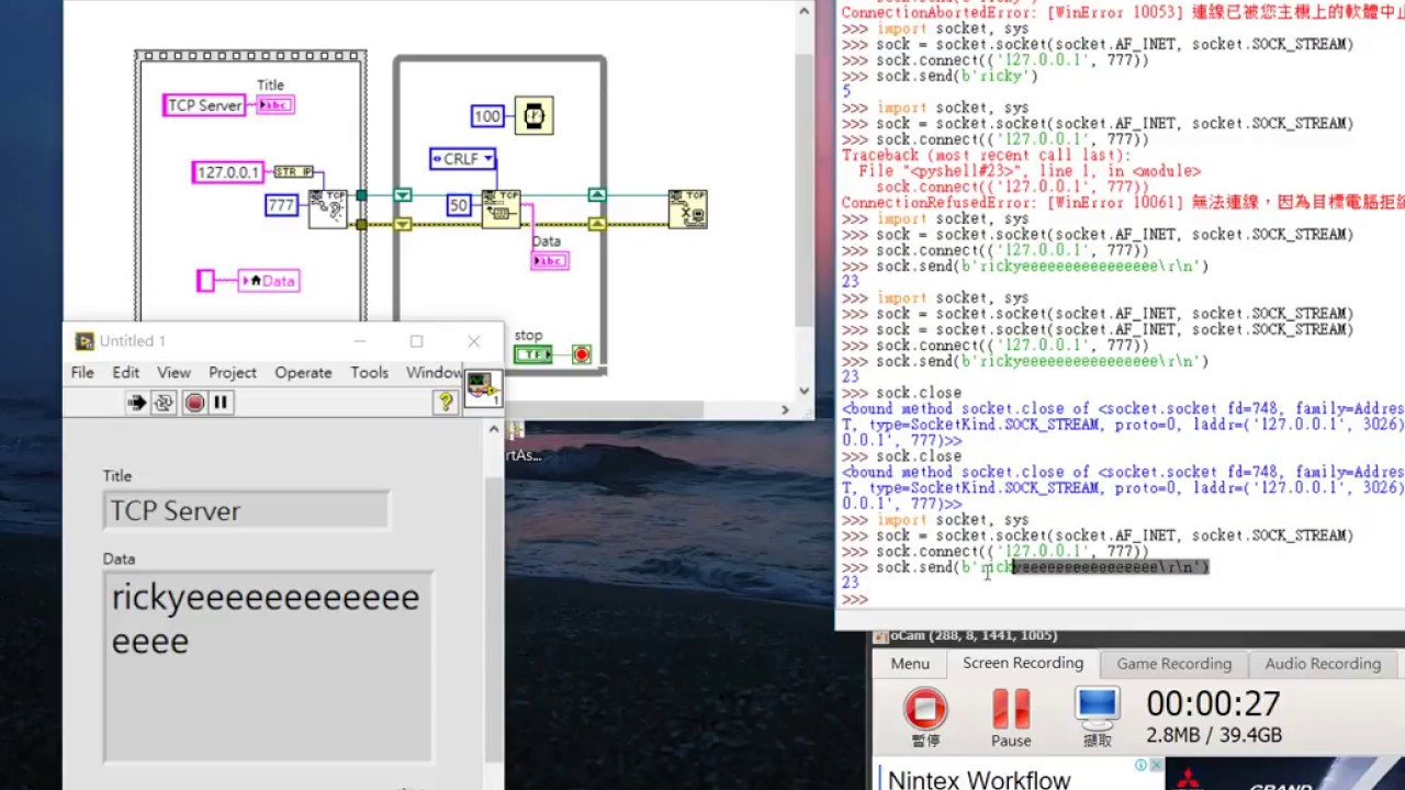 35 Labview Link Python By Tcpip Youtube