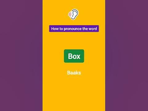 how to pronounce the word "BOX" in english #learnenglish #shorts # ...