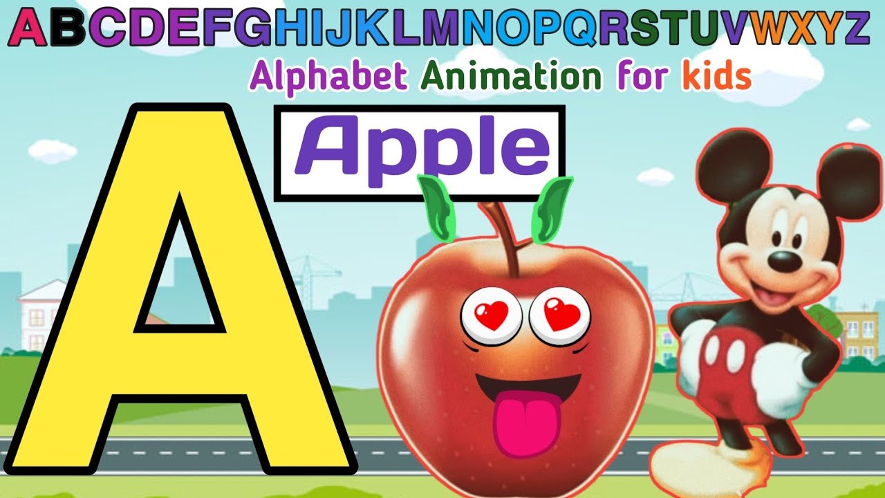 a for apple a se anar 123,kids learning video,a se z tak abcd,kidssong ...