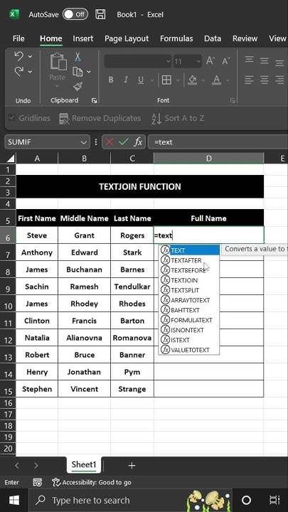 Textjoin Function In Excel Text Join Split Concat Concatenate Concatenation Excel