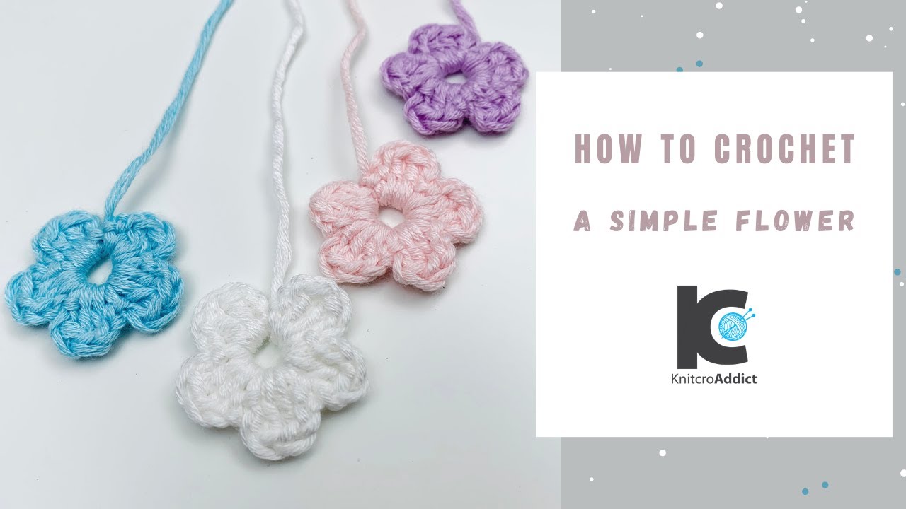 Learn to Crochet Flower Pattern EASY (Free Pattern and Tutorial) - YouTube