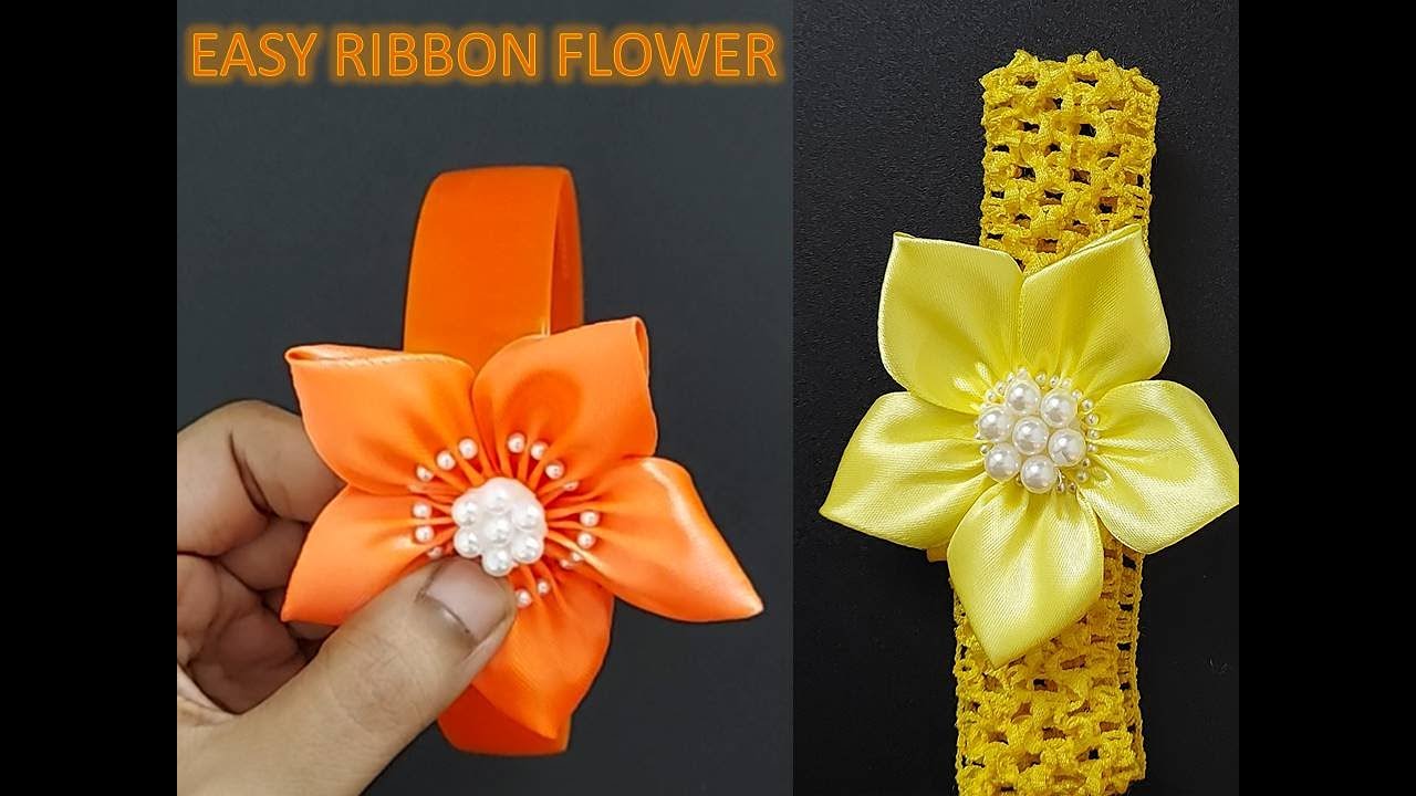 DIY Satin Ribbon Flower | DIY Flower | Satin Ribbon Craft | Ribbon ...