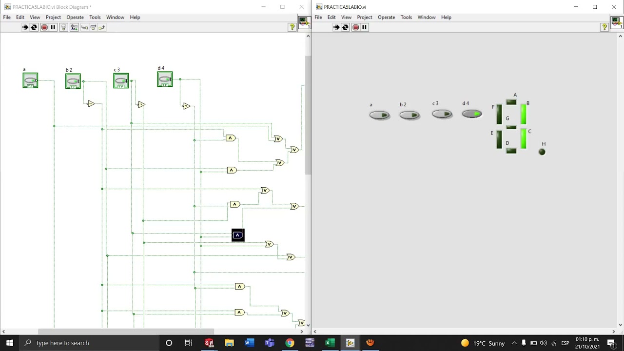 Practica 5. Decodificador 7 segmentos LabVIEW. - YouTube