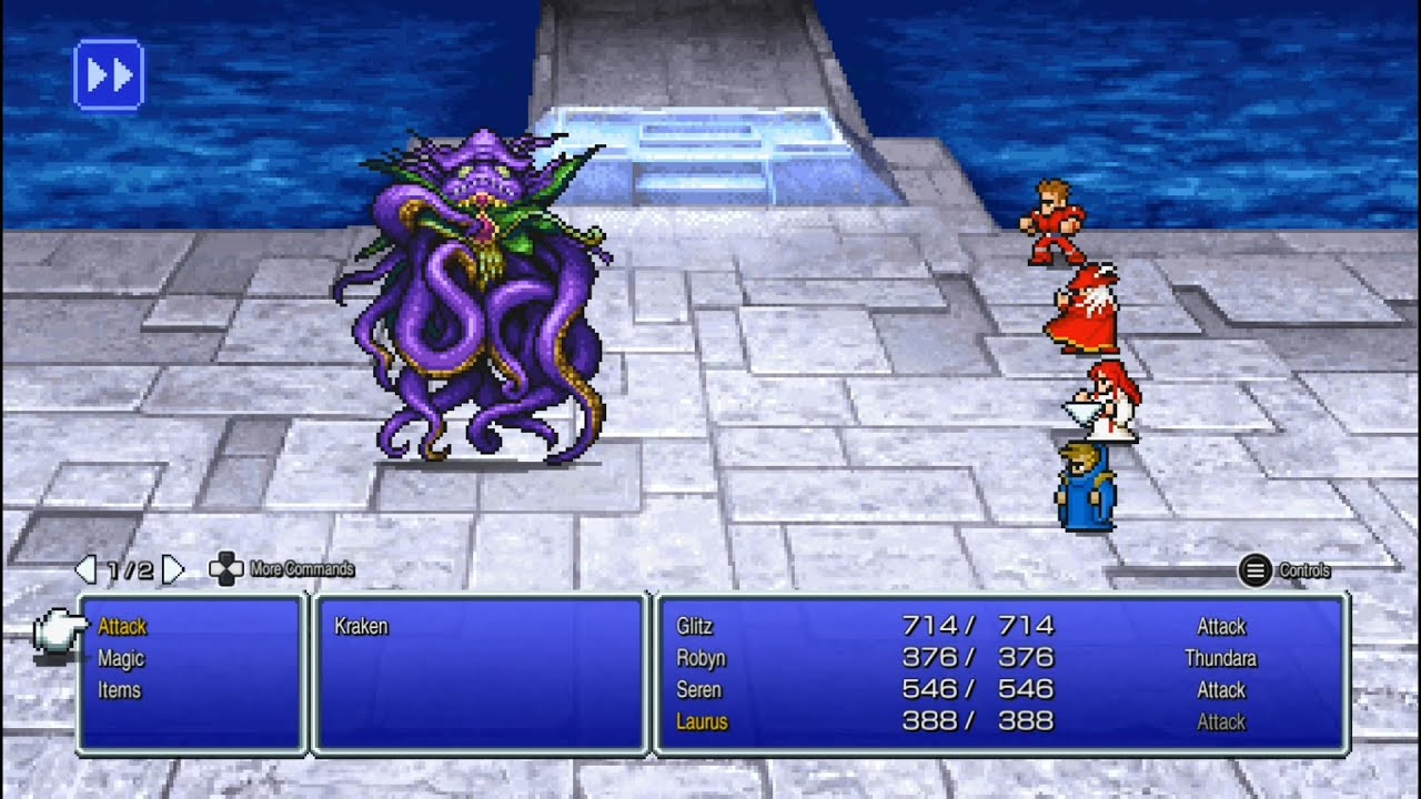 FINAL FANTASY I: Pixel Remaster - Kraken, Fiend of Water, Sunken Shrine ...