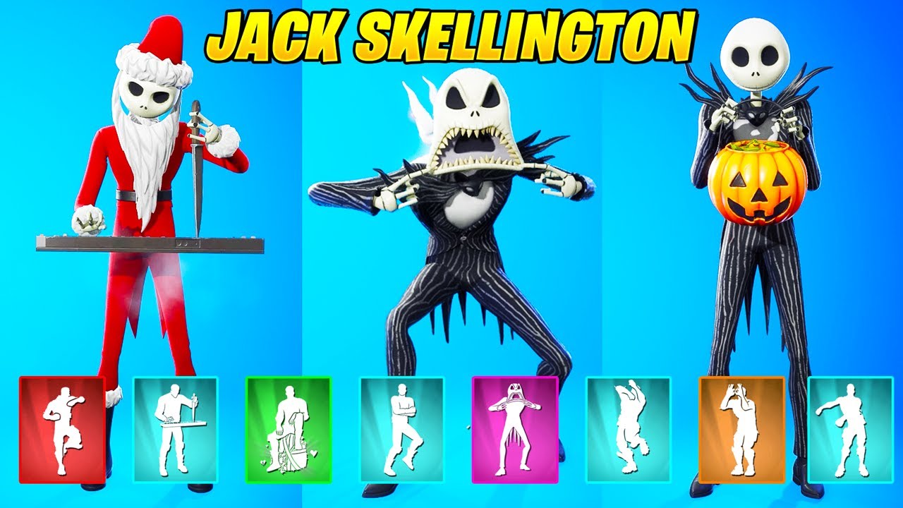 JACK SKELLINGTON Skin Showcase with Best Fornite Dances (Jack's Scary ...