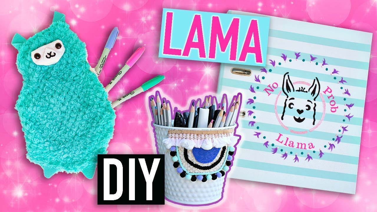 DIY BACK TO SCHOOL LAMA / Fournitures Scolaires KAWAII - YouTube