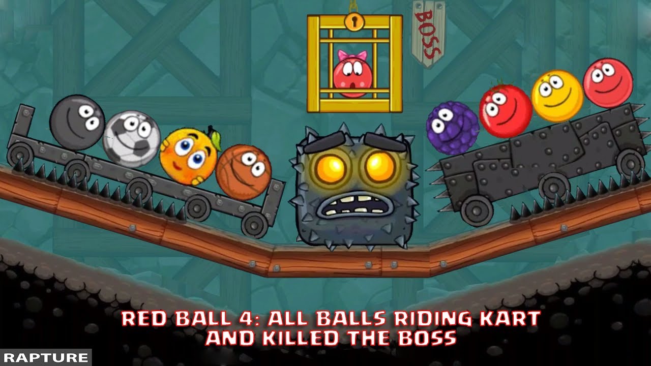 RED BALL 4 - ALL BALLS RIDING "KILLER KARTS" AND KILLED BOSS Together ...