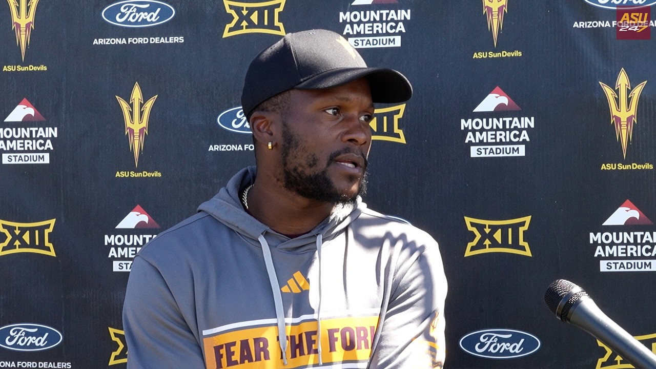 Bryan Carrington following ASU's third spring football practice (3/24 ...