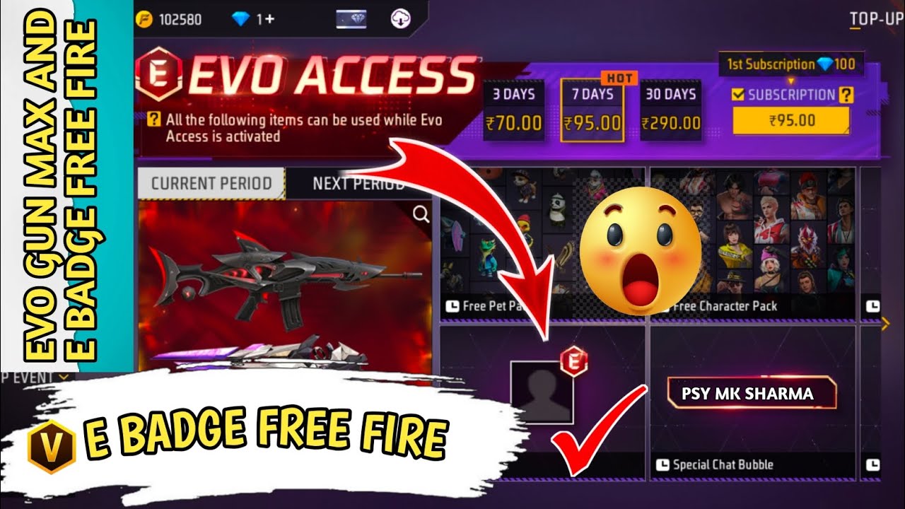 EVO ACCESS EVENT FREE FIRE 😱| E BADGE SUBSCRIPTION FULL DETAILS VIDEO # ...
