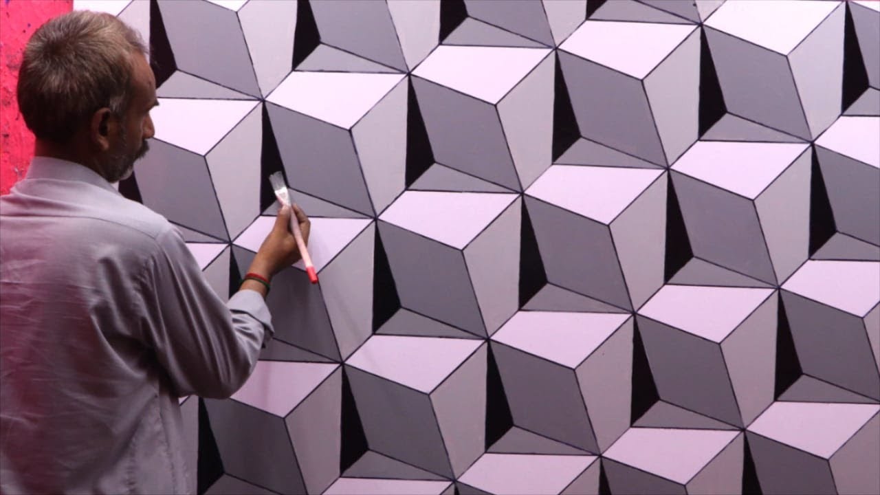 3d wall texture design | 3d wall painting | 3d wall decoration effect ...