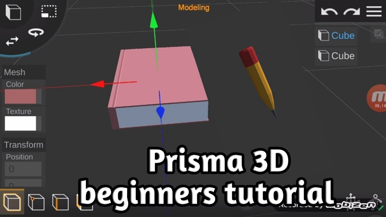 How to model book & pencil in prisma 3D (Prisma 3d beginners tutorial ...