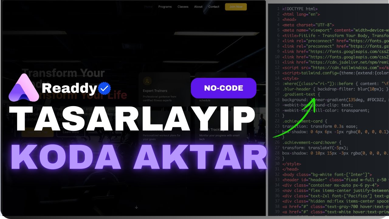 Readdy AI | Modern Tasarımlar Üreten ve Kodlayan AI - YouTube